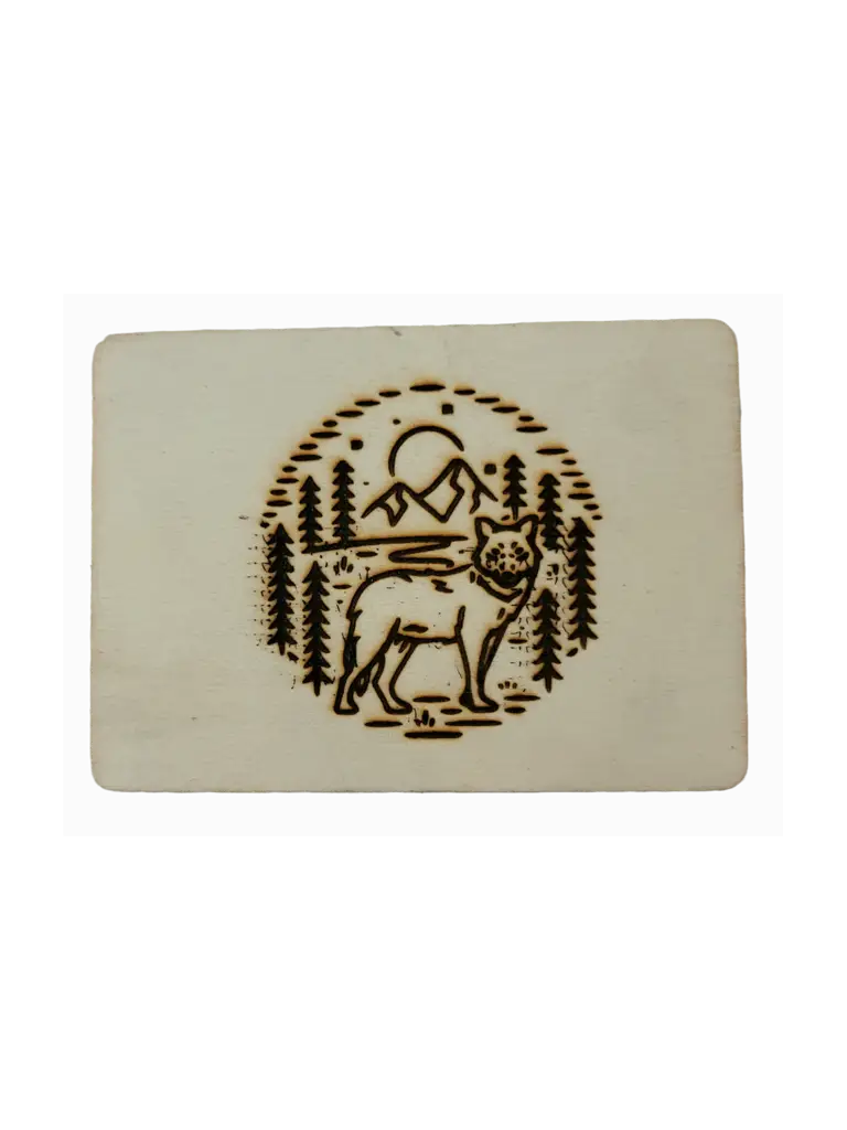 3″ x 5″ Wood – Wolf in the Wilderness – Michael’s Engraving