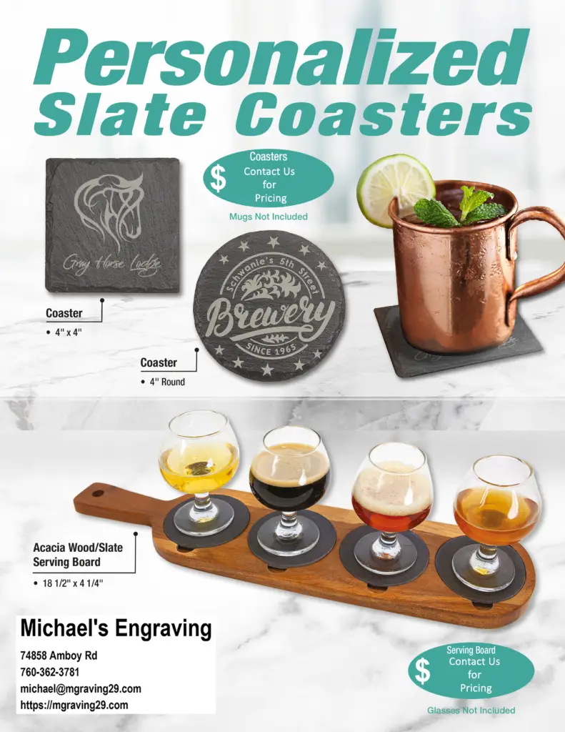 Personalized Slate Coasters – Michael’s Engraving
